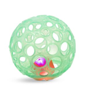 b. toys- b. baby– sensory lightup baby rattle- textured ball with holes – glowing lights & rattle – infants, babies – grab n’ glow- 0 months +