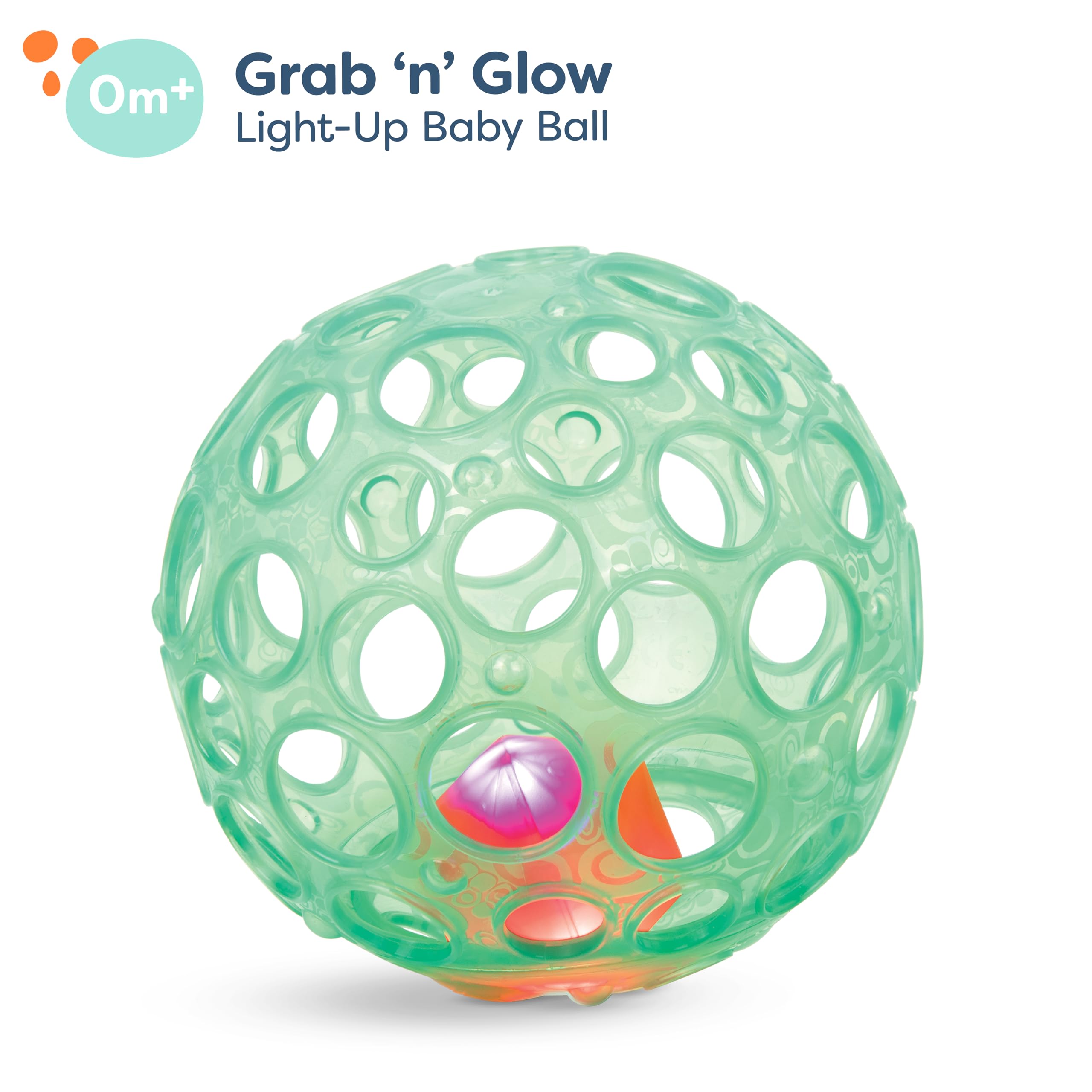 B. toys- B. baby– Sensory LightUp Baby Rattle- Textured Ball with Holes – Glowing Lights & Rattle – Infants, Babies – Grab n’ Glow- 0 Months +