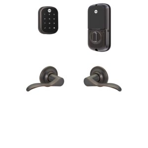 yale assure lock sl, wi-fi smart lock with norwood lever - works with the yale access app, amazon alexa, google assistant, homekit, phillips hue and samsung smartthings, oil rubbed bronze