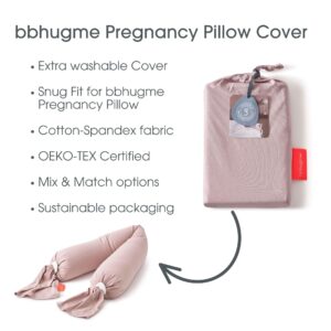 bbhugme Pregnancy Pillow Cover - Cotton Jersey Fabric - Fits Pregnancy Pillow for Side Sleeping - Cover Only, Pregnancy Pillow Sold Separately, Dusty Pink