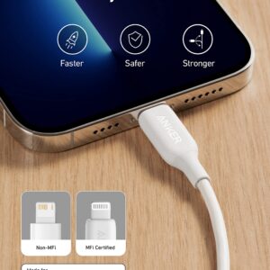 Anker Powerline III Lightning Cable 6 Foot iPhone Charger Cord MFi Certified for iPhone 11 Pro Max, 11 Pro, X, Xs, Xr, Xs Max, 8, 8 Plus, 7 and More, Ultra Durable (White)