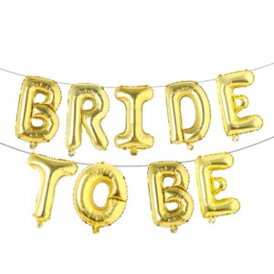 bride to be banner letters balloons pack engagement party decorations 16 inches of foil mylar supplies kit for bachelorette celebration or bridal shower