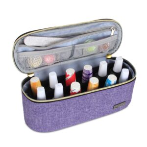 luxja nail polish organizer - holds 12 bottles (15ml - 0.5 fl.oz), nail polish case for polish and small tools, purple