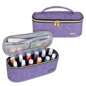 LUXJA Nail Polish Organizer - Holds 12 Bottles (15ml - 0.5 fl.oz), Nail Polish Case for Polish and Small Tools, Purple