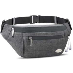 Entchin Fanny Pack for Women Men, Large Capacity Crossbody Waist Bags for Hiking Running Travel Cycling Fits Any Phones