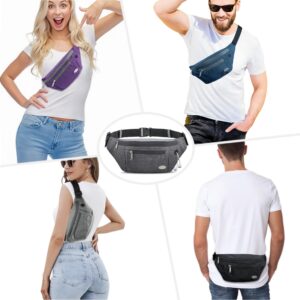 Entchin Fanny Pack for Women Men, Large Capacity Crossbody Waist Bags for Hiking Running Travel Cycling Fits Any Phones