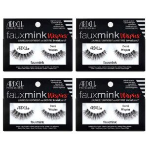 ardell faux mink lashes demi wispies, 4 pack