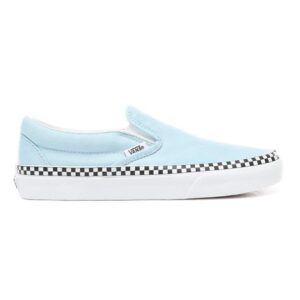 vans classic slip-on check foxing cool blue mens 5.5/womens 7