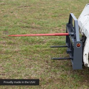 Titan Attachments UA USA Made Grey Hay Frame Attachment, 49" Hay Spear and Stabilizers, Rated 4,000 LB