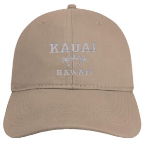 trendy apparel shop kauai hawaii embroidered brushed cotton cap - khaki