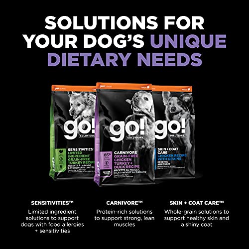 GO! SOLUTIONS Carnivore Grain Free Dog Food for Senior Dogs, 3.5 lb – Chicken, Turkey + Duck Recipe – Protein Rich Dry Dog Food – Complete + Balanced Nutrition for Senior Dogs