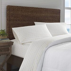 tommy bahama - king sheets, cotton percale bedding set, crisp & cool, stylish home decor (pineapple pinstripe yellow, king)