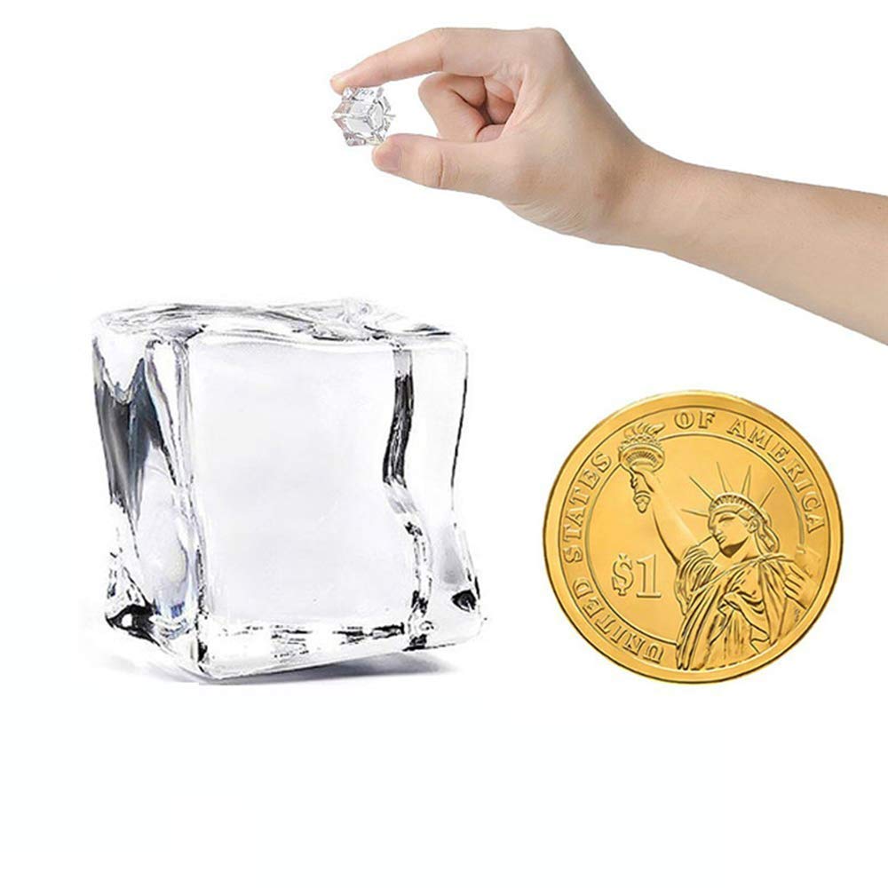 50 Pcs 20mm Clear Fake Ice Acrylic Decorative Ice Cubes Display for Home Decoration Wedding Centerpiece Vase Fillers,Photography Props&Kitchen Decoration