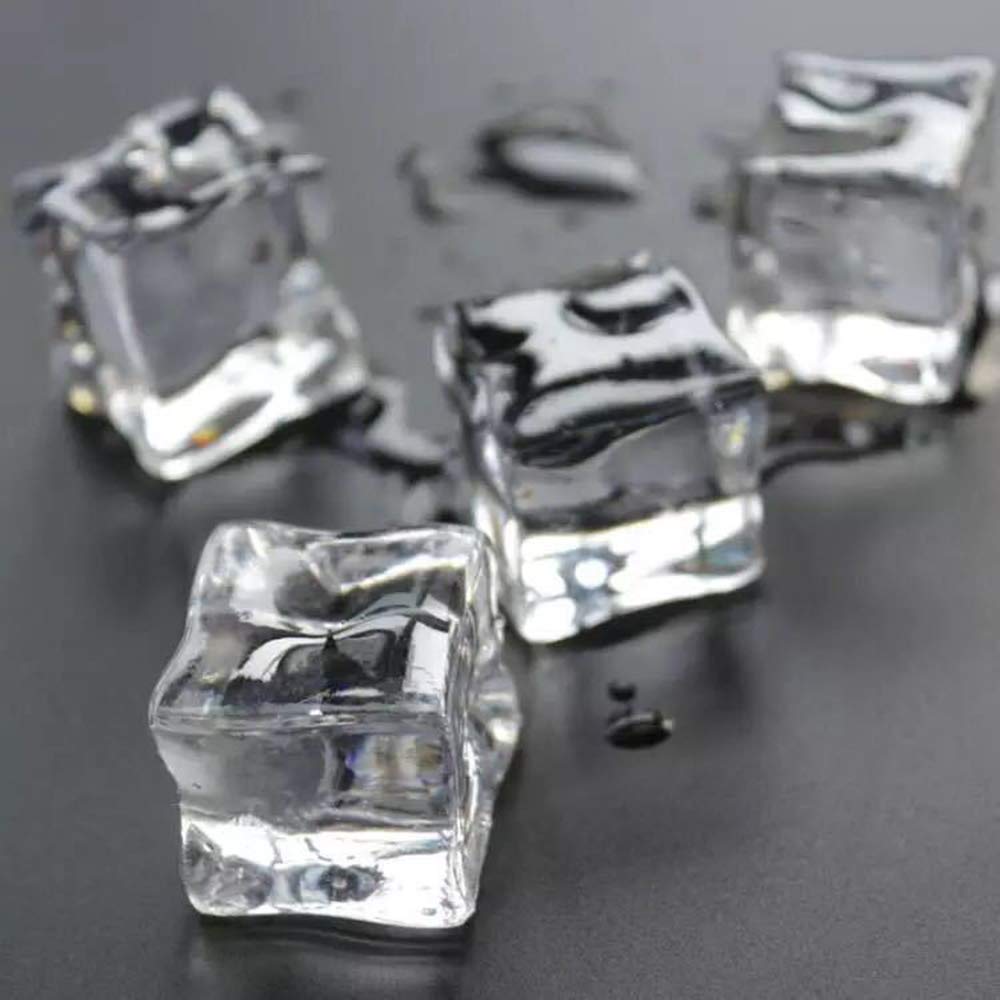 50 Pcs 20mm Clear Fake Ice Acrylic Decorative Ice Cubes Display for Home Decoration Wedding Centerpiece Vase Fillers,Photography Props&Kitchen Decoration