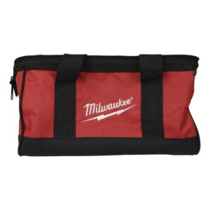 milwaukee 13-inch x 7-inch x 7-inch red and black canvas tool bag