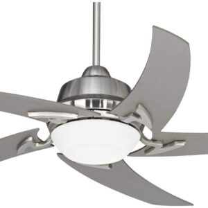 Casa Vieja 52" Capri Modern Indoor Ceiling Fan with LED Light Remote Control Brushed Nickel Silver White Opal Glass for Living Kitchen House Bedroom Family Dining Home Office Kids Room