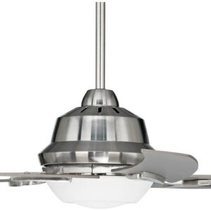 Casa Vieja 52" Capri Modern Indoor Ceiling Fan with LED Light Remote Control Brushed Nickel Silver White Opal Glass for Living Kitchen House Bedroom Family Dining Home Office Kids Room