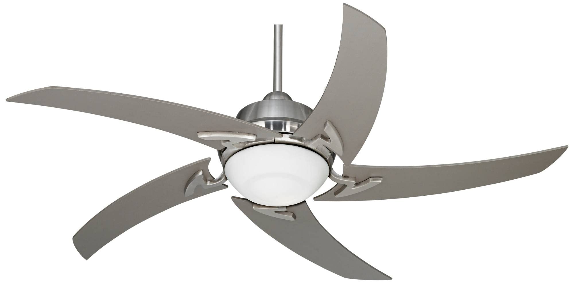 Casa Vieja 52" Capri Modern Indoor Ceiling Fan with LED Light Remote Control Brushed Nickel Silver White Opal Glass for Living Kitchen House Bedroom Family Dining Home Office Kids Room