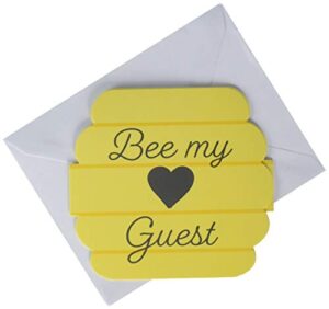 creative converting bumblebee baby invitations, 4.5" x 4.5", multi-color