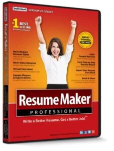 resumemaker professional deluxe 20 - software to create professional resumes includes sample resumes written by certified resume writers, career advice, job searches & interview questions - cd - pc