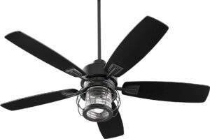 quorum 3525-69 nautical 52``ceiling fan from galveston collection in black finish,