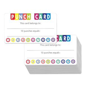 102 pcs punch cards incentive loyalty reward card for classroom business (3.5" x 2")