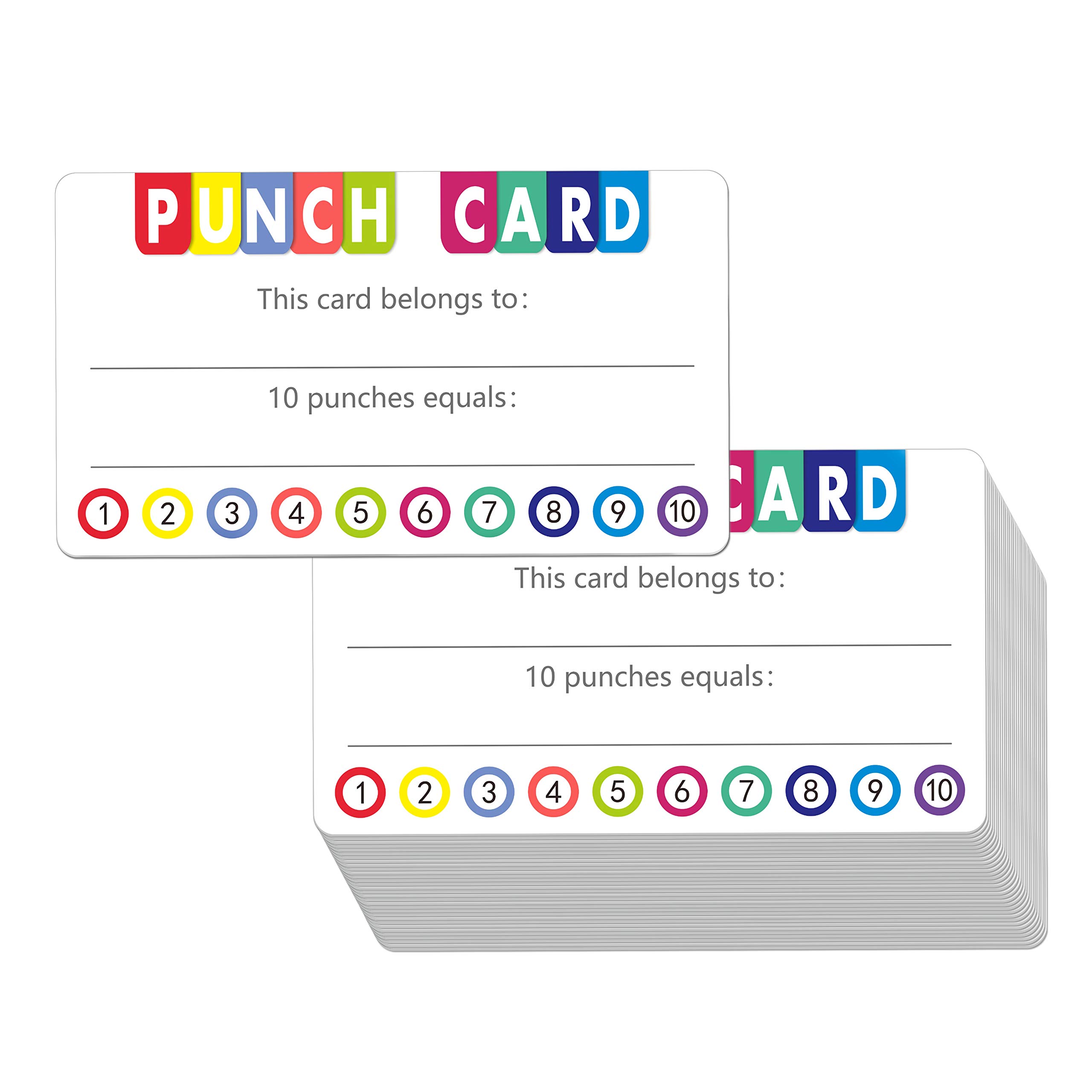 102 PCS Punch Cards Incentive Loyalty Reward Card for Classroom Business (3.5" x 2")