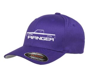 1989-92 ford ranger extended cab pickup truck classic outline design flexfit hat cap small/medium purple