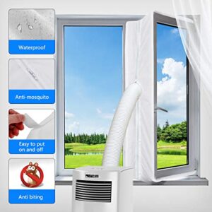 Aozzy Portable Air Conditione Window Seal, 400CM Waterproof Portable AC Window Seal and Tumble Dryer Compatible with Medium or Large Casement Crank Window and Tilting Window 158 inch (White)