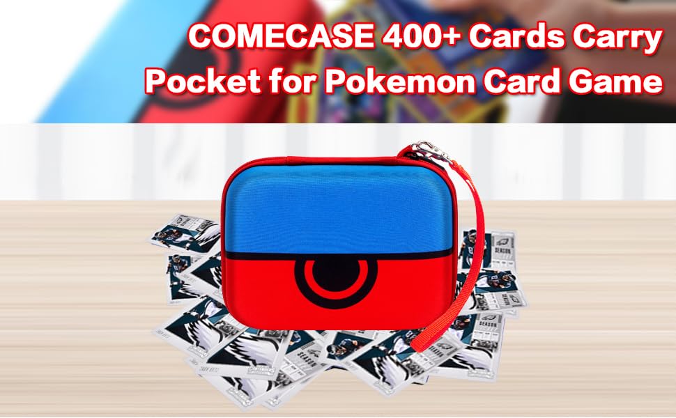 Comecase Cards Holder Case Compatible with PM TCG Cards/for SKYJO/for Five Crowns/for UNO/for Phase 10 Playing Cards, Card Game Storage Organizer Holds Up to 400 Cards - Red(Box Only)