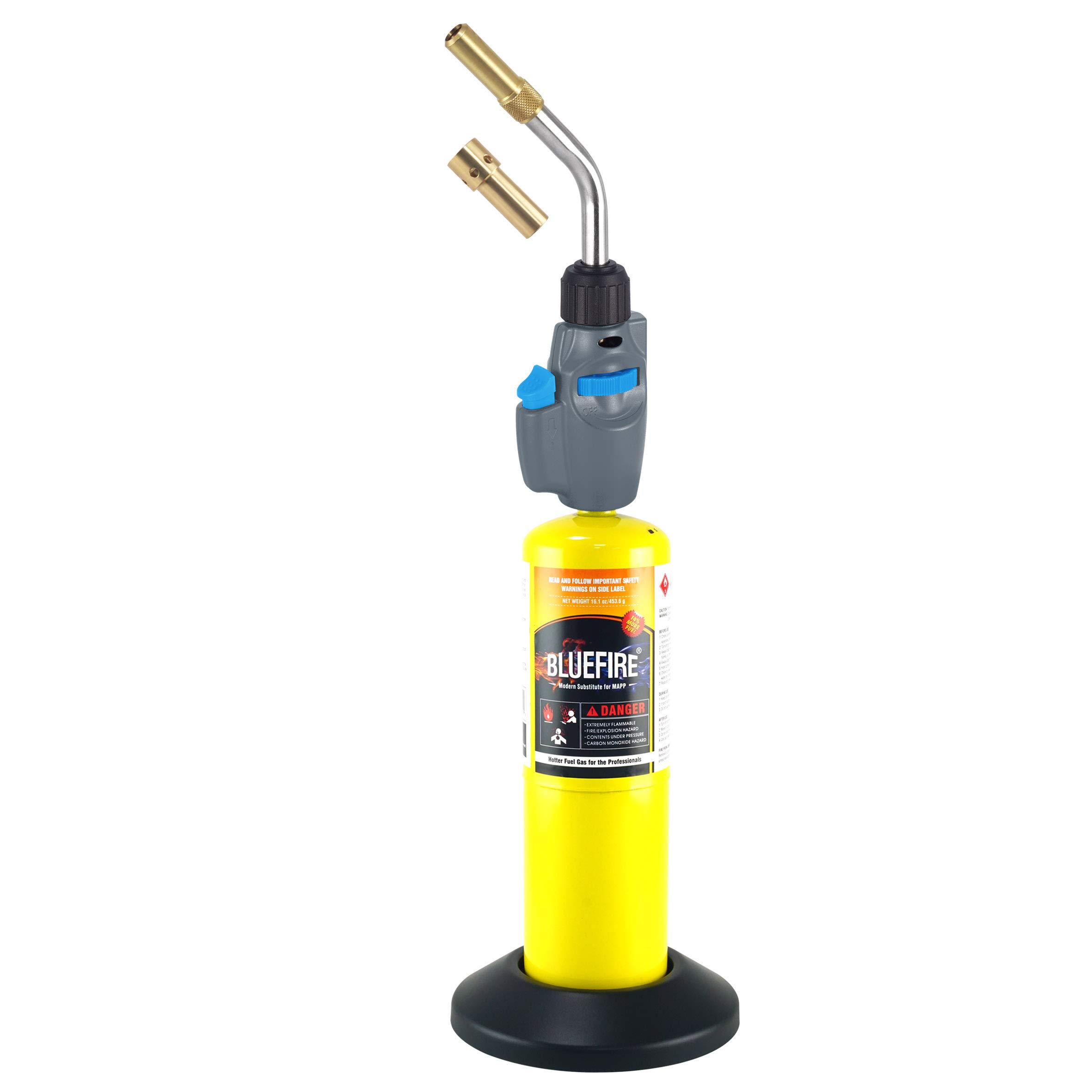 BLUEFIRE Propane MAPP MAP Pro Handheld Torch Gas Cylinder Bottle Stand Base, USA Standard Fuel Gas Bottle Stabilizer, Great Accessory for Portable Gas Welding Torches, Gas Canister not Included