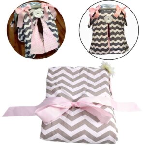 Carseat Canopy Nursing Cover Up with Opening Newborn Baby Girls Soft Safety Car Canopy Seat Nursing Cover Multi-use Blanket