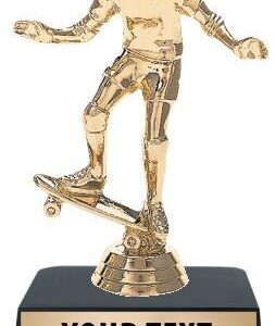 Crown Awards Skateboarding Trophies with Custom Engraving, 6" Personalized Skateboard Rider Trophy On Black Base 1 Pack