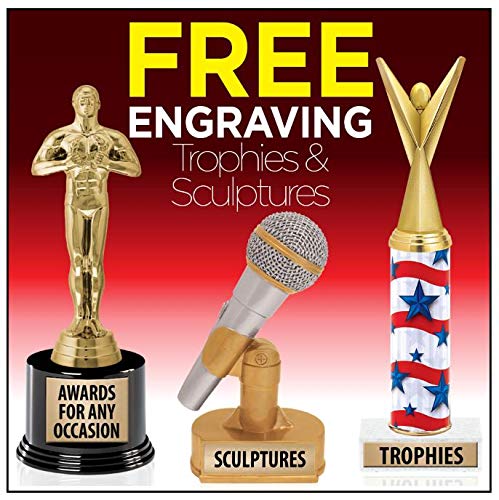 Crown Awards Skateboarding Trophies with Custom Engraving, 6" Personalized Skateboard Rider Trophy On Black Base 1 Pack