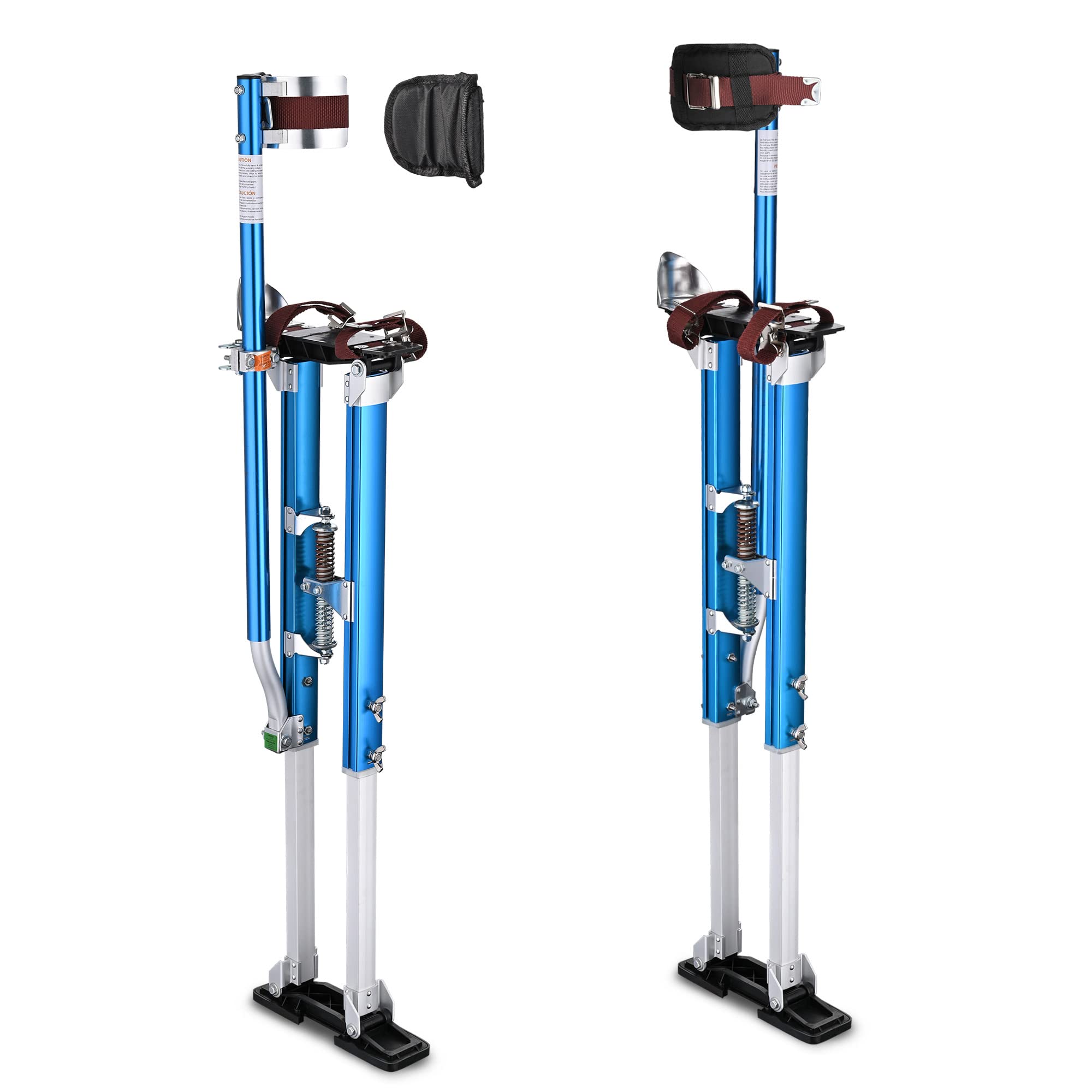 Yescom Drywall Stilts 36" - 50" Adjustable Aluminum Tool Stilt with Knee Pad Protection for Painting Painter Taping Blue