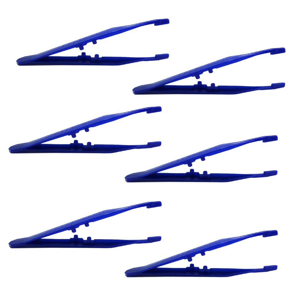 Healifty Plastic Craft Tweezers Disposable Tweezers 20pcs (Blue)