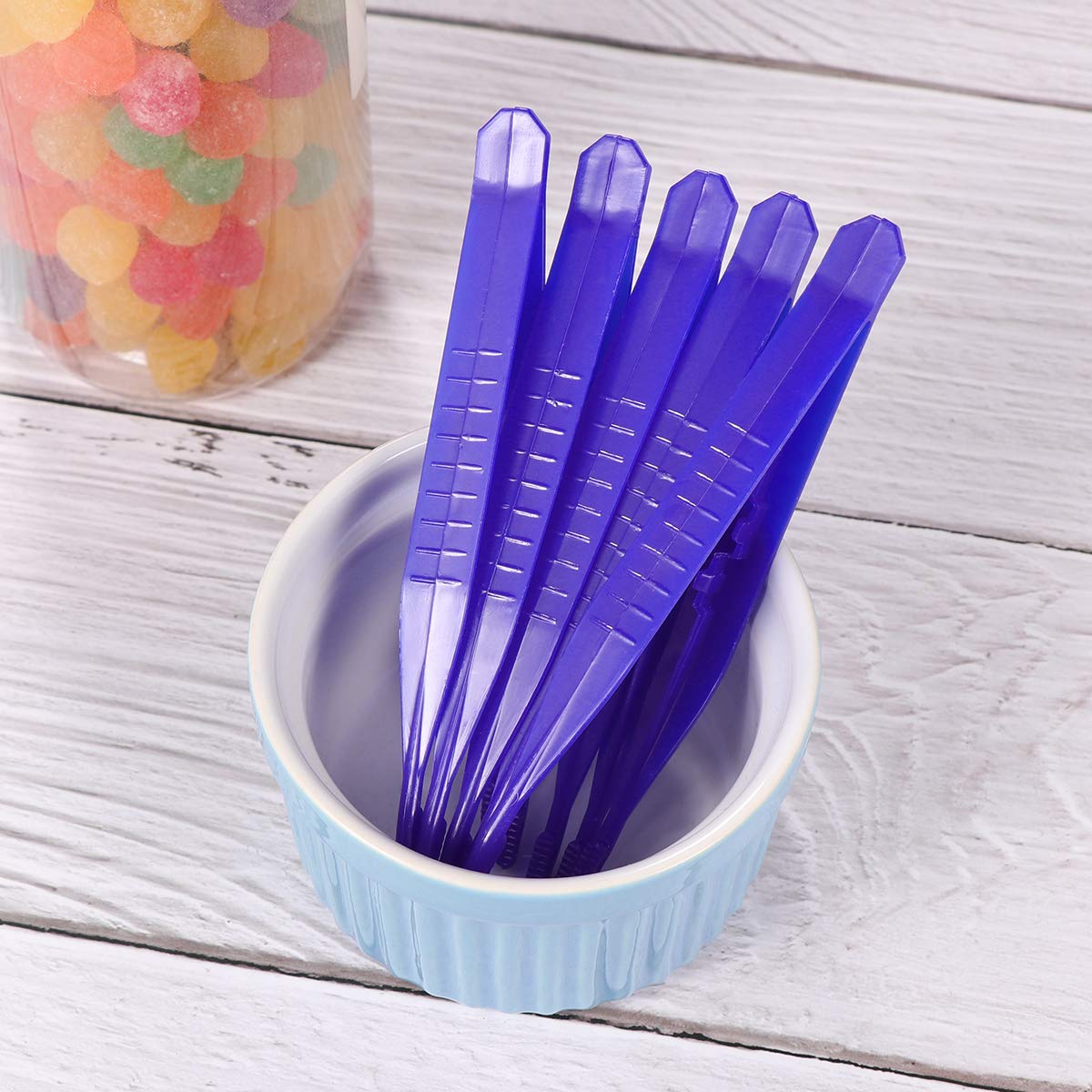 Healifty Plastic Craft Tweezers Disposable Tweezers 20pcs (Blue)