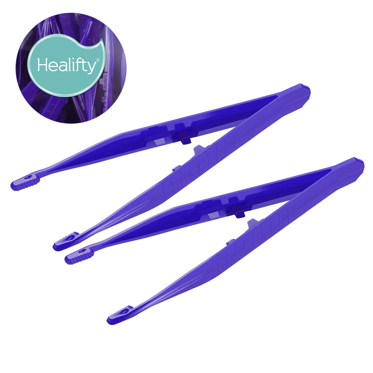 Healifty Plastic Craft Tweezers Disposable Tweezers 20pcs (Blue)