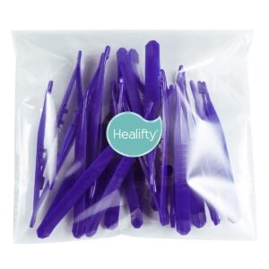 Healifty Plastic Craft Tweezers Disposable Tweezers 20pcs (Blue)