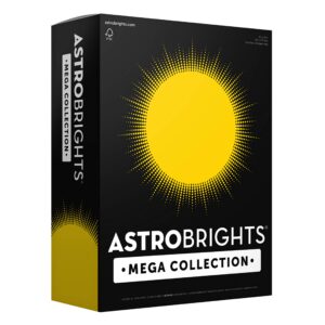 astrobrights mega collection, colored paper, bright yellow, 625 sheets, 24 lb/89 gsm, 8.5" x 11" - more sheets! (91618)