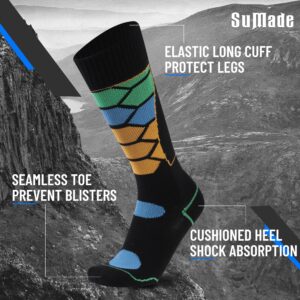 SuMade Waterproof Socks, Women's Men's Summer Long Knee High Length Warm Lightweight Mountain Climbing Boating Fishing Hiking Rain Boots Socks Kayak Wading Socks 1 Pair (Black, Small)