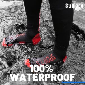 SuMade Waterproof Socks, Women's Men's Summer Long Knee High Length Warm Lightweight Mountain Climbing Boating Fishing Hiking Rain Boots Socks Kayak Wading Socks 1 Pair (Black, Small)