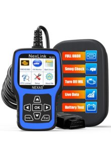 nexas nl101 obd2 scanner diagnostic tool & battery tester, check car engine light code reader scan tool with full obdii function live data stream for all vehicles, free protective case & update