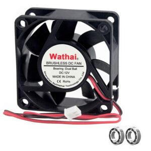 wathai 60mm x 60mm x 25mm 12v 2p dual ball dc case fan brushless cooling fan