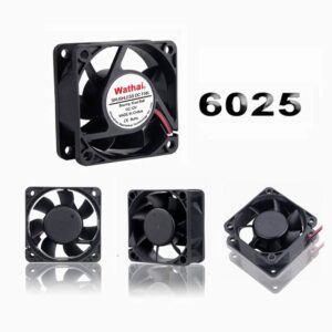 Wathai 60mm x 60mm x 25mm 12V 2P Dual Ball DC Case Fan Brushless Cooling Fan