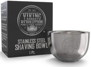 viking revolution stainless steel shaving soap bowl- shaving mug for shave cream & soap- double layer, unbreakable shaving cup for wet shave