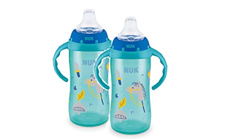 NUK 10 Ounce Jungle Large Learner Cup With Handles, 2 Pack, Boy (Colors may vary)