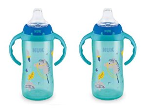 nuk 10 ounce jungle large learner cup with handles, 2 pack, boy (colors may vary)