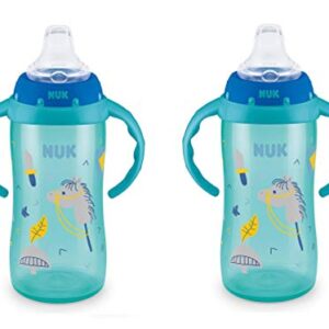 NUK 10 Ounce Jungle Large Learner Cup With Handles, 2 Pack, Boy (Colors may vary)