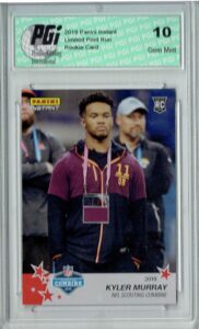 kyler murray 2019 panini instant #1 combine 1/428 his 1st nfl rookie card pgi 10